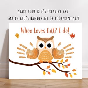 Fall Owl Handprint Art Kid Printable Fall Handprint Craft for Toddler ...