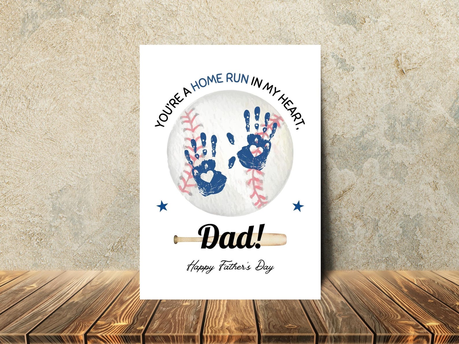 Baseball Fathers Day Handprint Craft DIY Toddler Gift for Dad Handprint ...