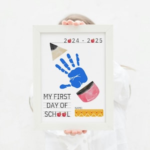 First Day of School Handprint Craft Kid Back to School Craft Preschool ...