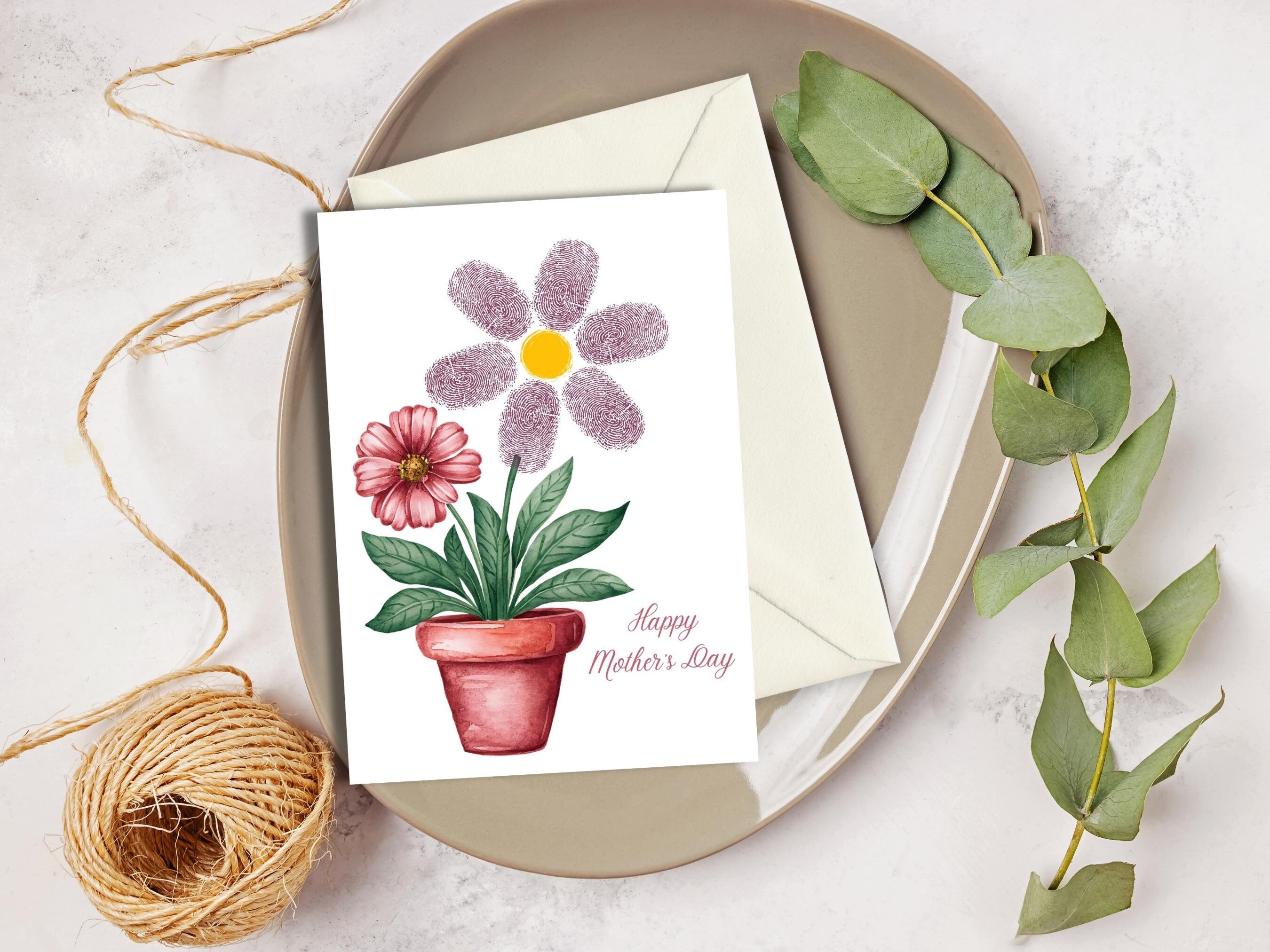 Flower Handprint Mothers Day Card Diys Kid Craft for Mom Handprint Art ...