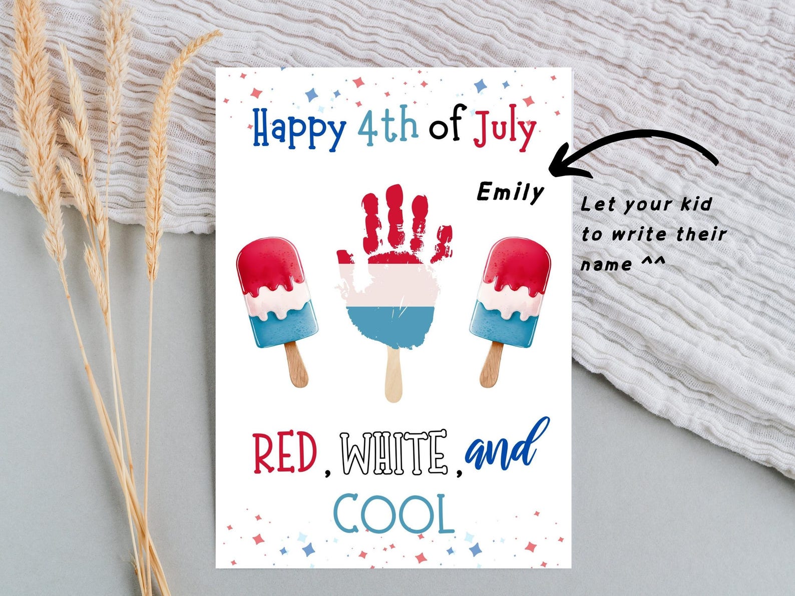 4th of July Handprint Craft Kids Printable Patriotic Toddler Keepsake ...