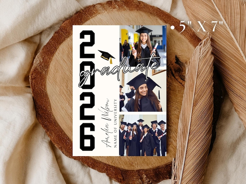 College Graduation Invitation: Modern Graduation Announcement Card ...