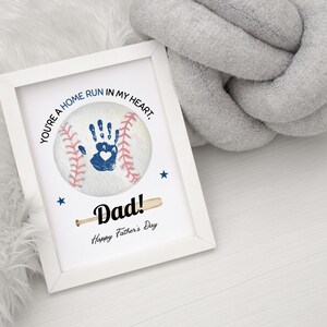 Baseball Fathers Day Handprint Craft DIY Toddler Gift for Dad Handprint ...