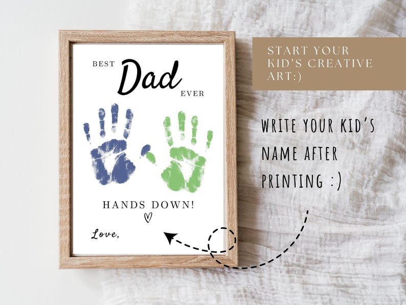Hands Down Best Dad Ever Handprint Craft DIY Toddler Keepsake Fathers ...