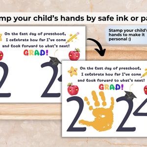 Last Day of Preschool Graduation Handprint Art Kid Diys Craft Activity ...