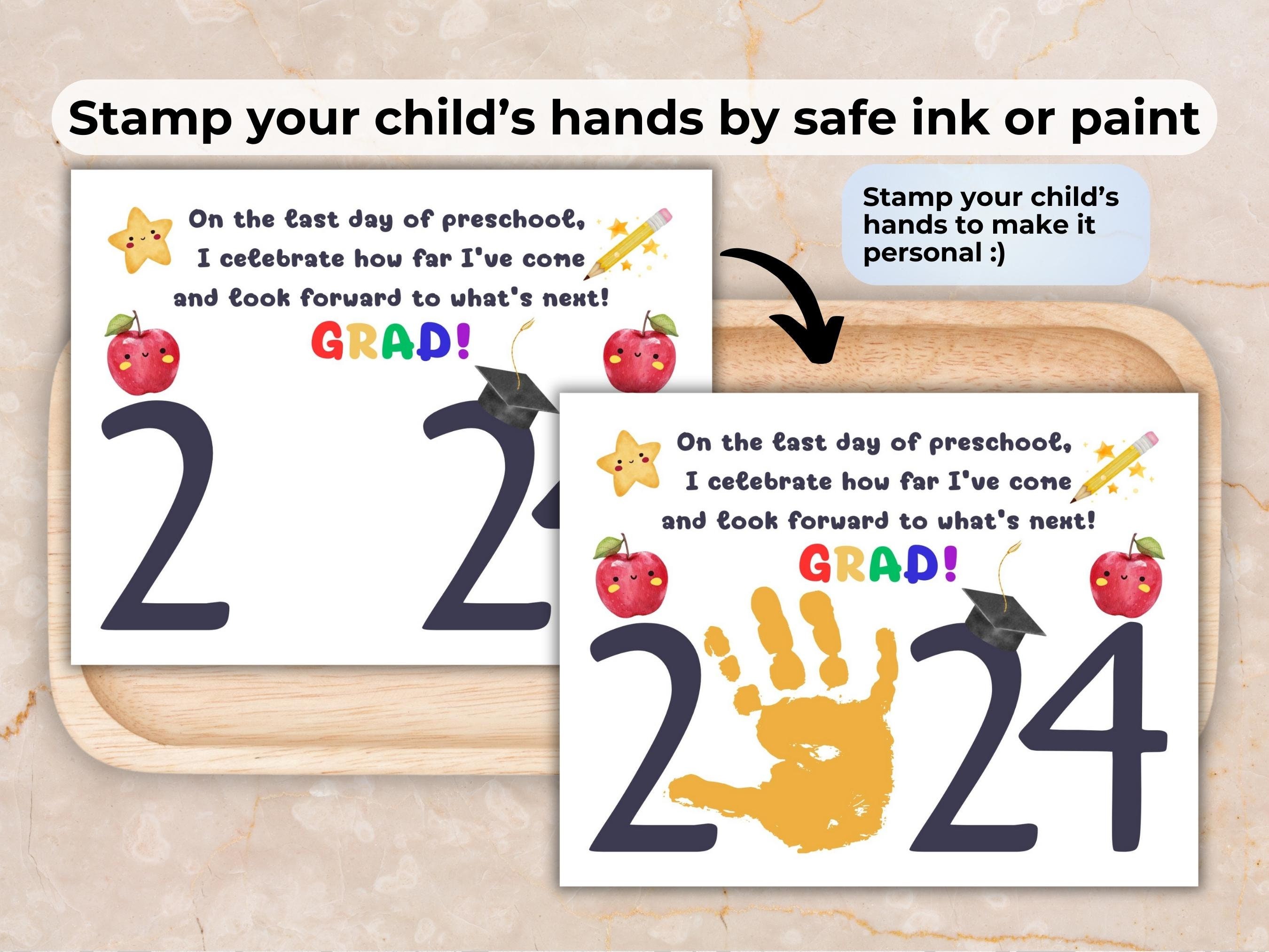 Last Day of Preschool Graduation Handprint Art Kid Diys Craft Activity ...