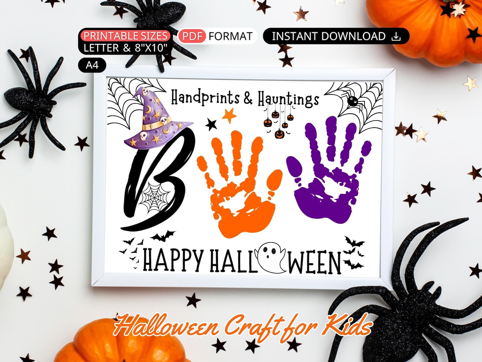Halloween Handprint Art Kid Fall Handprint Craft Diys Kid Keepsakes ...