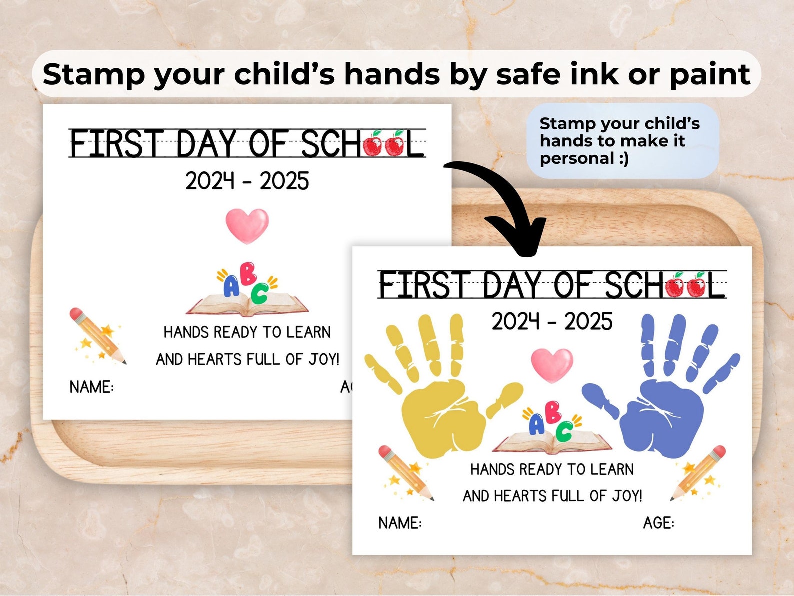 First Day of School Handprint Craft Kid Back to School Craft Diys Kid ...