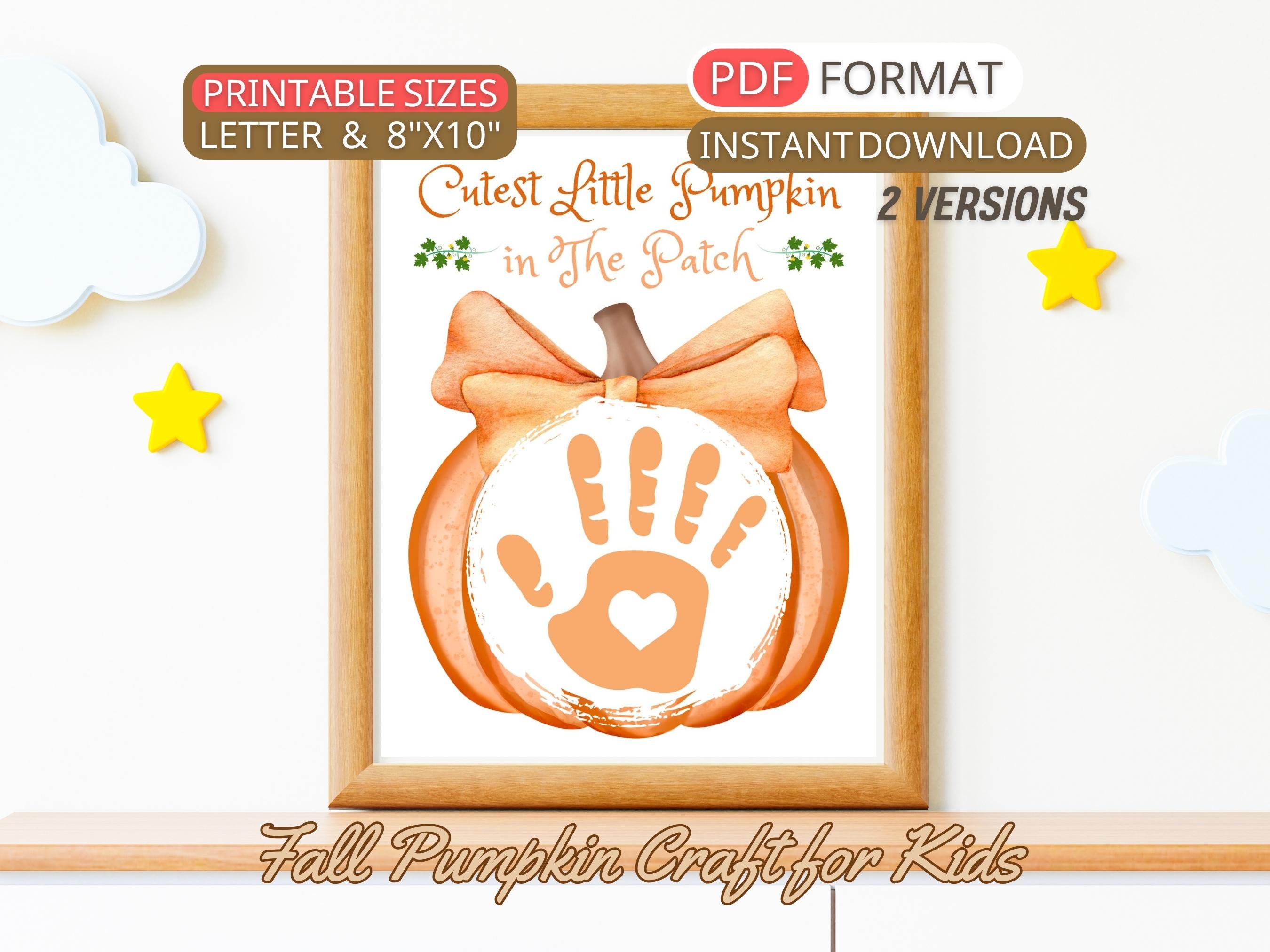 Coquette Bow Pumpkin Handprint Art Kid Fall Handprint Craft DIY Baby ...