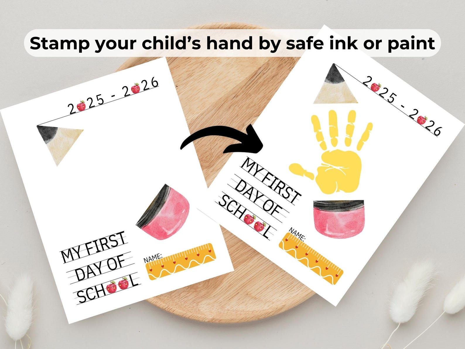 First Day of School Handprint Craft Kid Back to School Craft Preschool ...