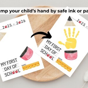 First Day of School Handprint Craft Kid Back to School Craft Preschool ...