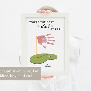 Fathers Day Handprint Golf Craft Dad, Best Dad by Par Printable DIY ...