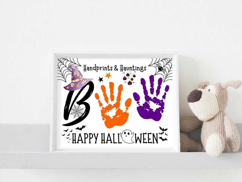 Halloween Handprint Art Kid Fall Handprint Craft Diys Kid Keepsakes ...