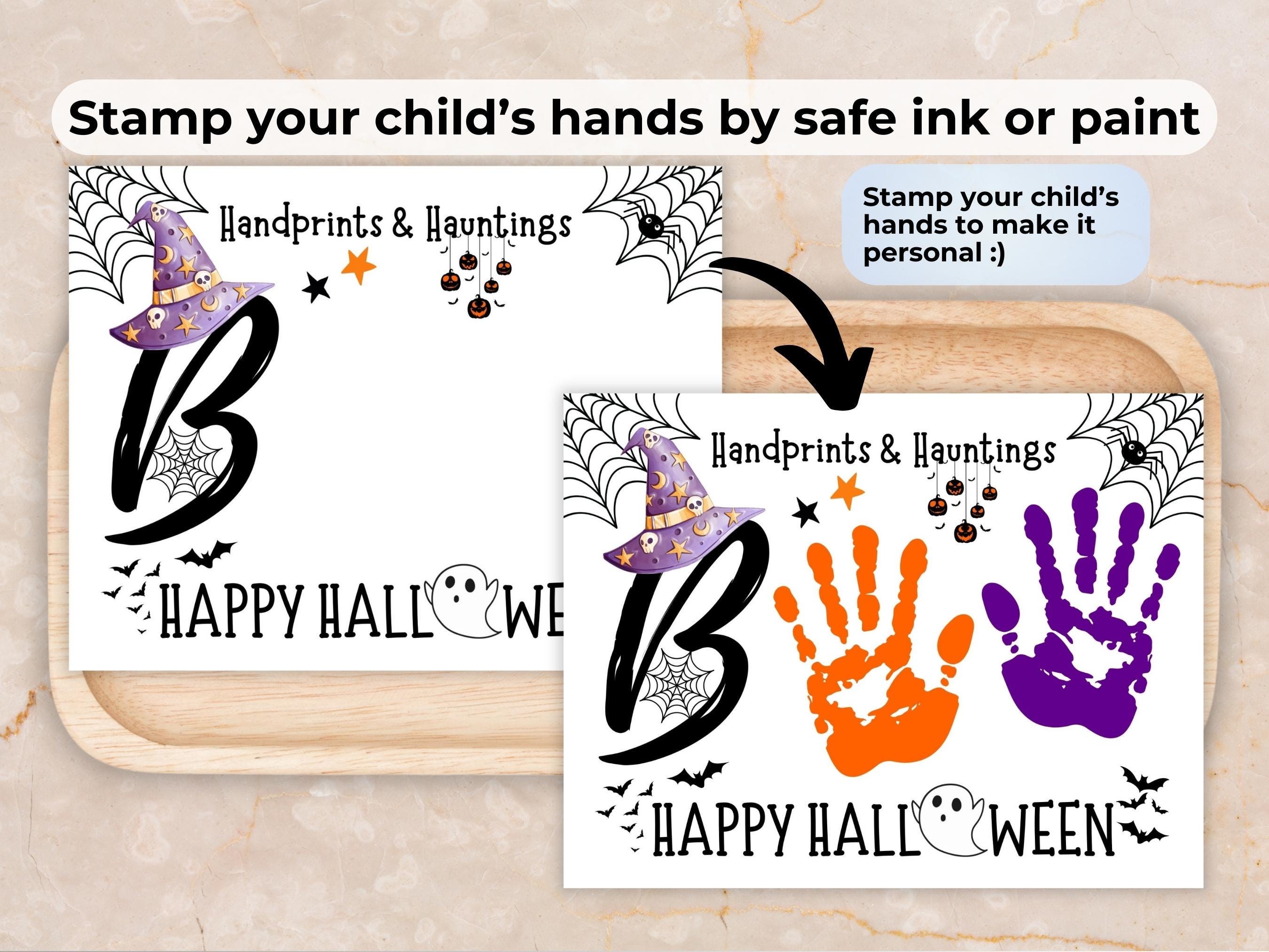 Halloween Handprint Art Kid Fall Handprint Craft Diys Kid Keepsakes ...