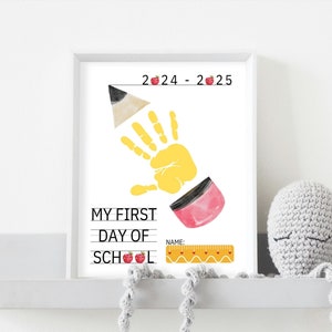 First Day of School Handprint Craft Kid Back to School Craft Preschool ...