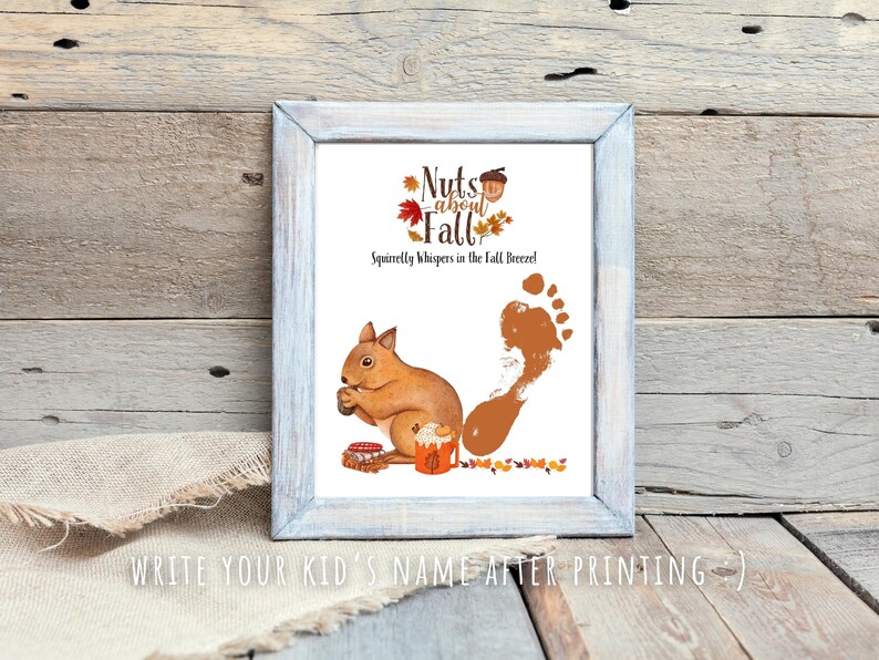Fall Footprint Art Infant Craft Printable Preschool Activity Fall ...