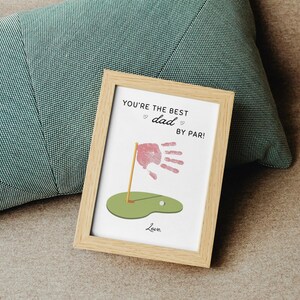 Fathers Day Handprint Golf Craft Dad, Best Dad by Par Printable DIY ...