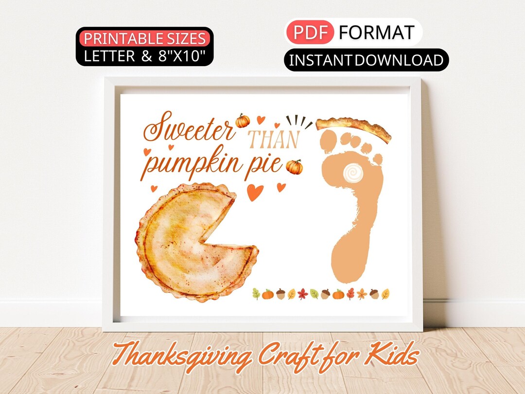 Thanksgiving Handprint Art Kid Fall Footprint Craft DIY Baby Keepsake ...