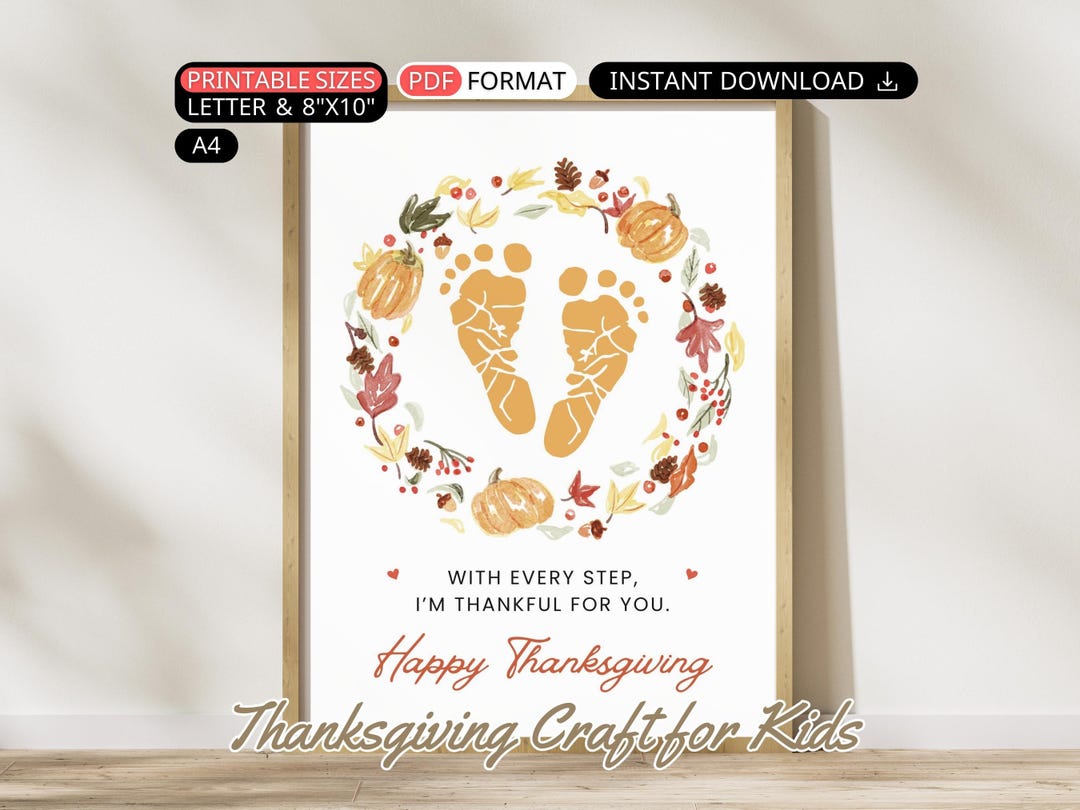 Thanksgiving Footprint Art Kid: Baby First Thanksgiving Footprint Craft ...