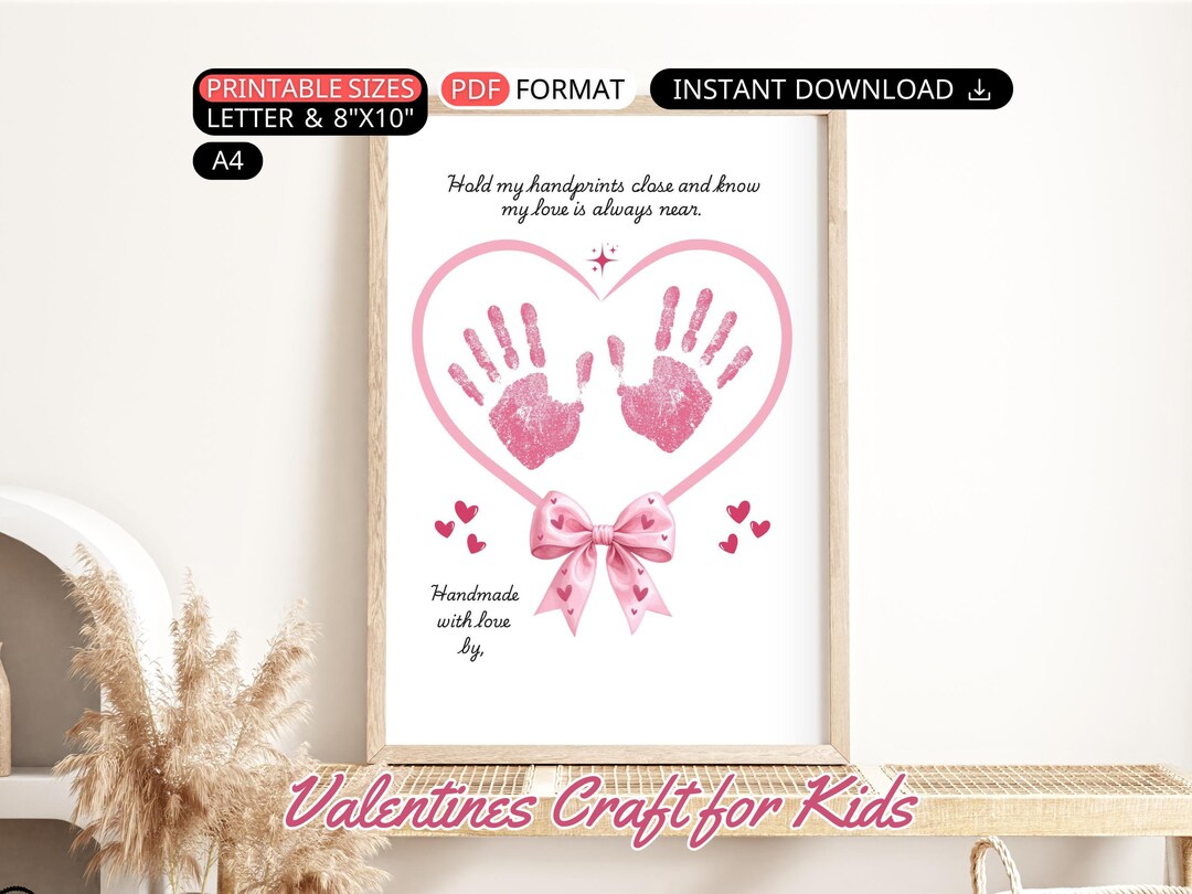Valentines Day Handprint Craft Kid: Heart Handprint Craft Baby Keepsake ...