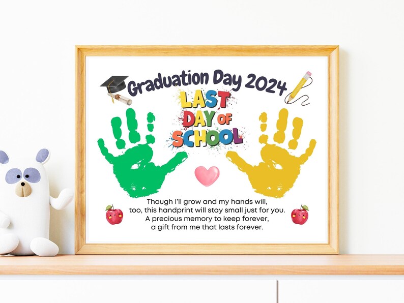 Last Day of Preschool Graduation Handprint Art Kids Diys Craft Activity ...