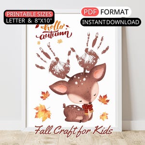 Fall Handprint Craft Printable Preschool Activity Fall Footprint Art ...