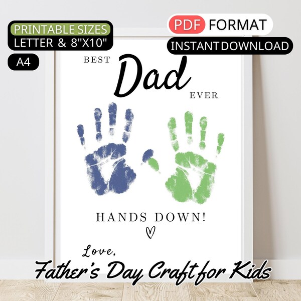 Father Day Handprint - Etsy