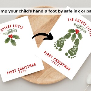 Christmas Footprint Art Kid: Mistletoes Footprint Craft Toddler ...
