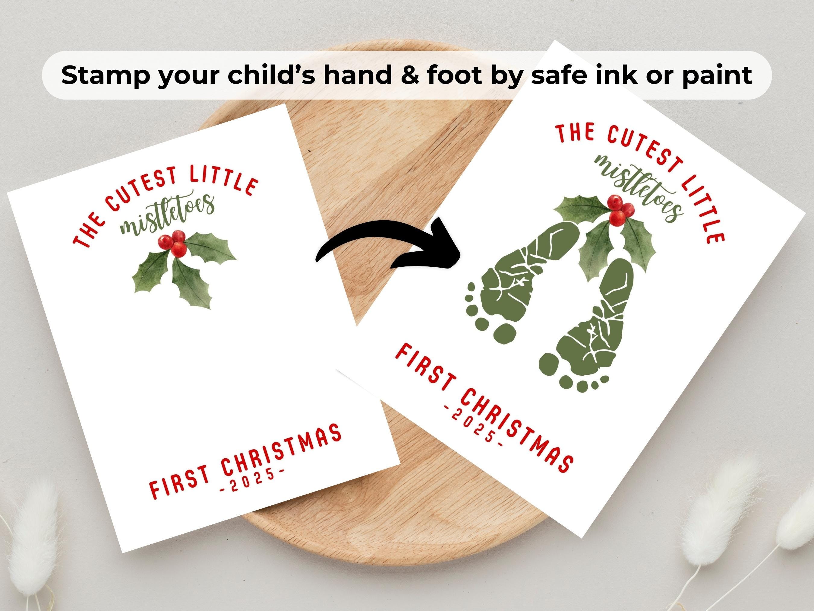 Christmas Footprint Art Kid: Mistletoes Footprint Craft Toddler ...