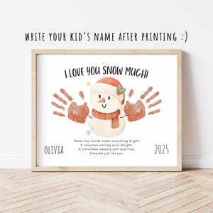 Snowman Handprint Art Poem Kid: Winter Christmas Handprint Craft DIY ...