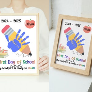 First Day of School Handprint Craft Kid Back to School Craft Preschool ...