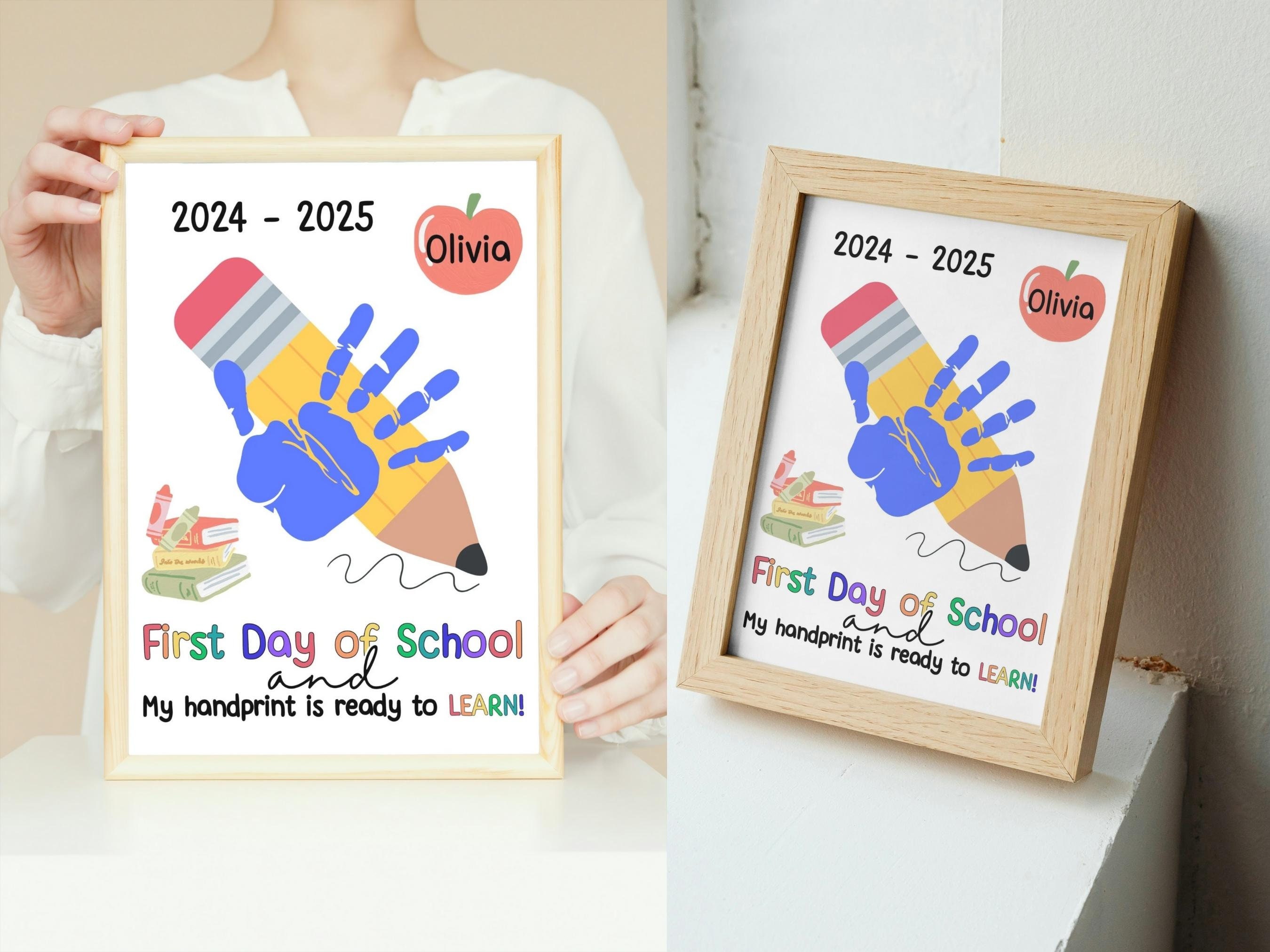 First Day of School Handprint Craft Kid Back to School Craft Preschool ...