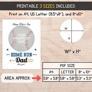 Fathers Day Baseball Handprint Craft DIY Toddler Baby Keepsake ...