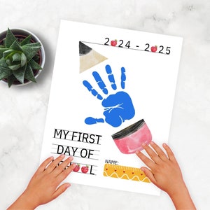 First Day of School Handprint Craft Kid Back to School Craft Preschool ...