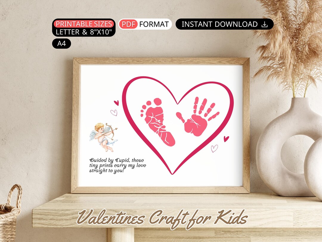 Valentines Handprint Footprint Art Kid: Baby First Valentines Day ...