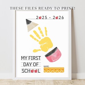 First Day of School Handprint Craft Kid Back to School Craft Preschool ...