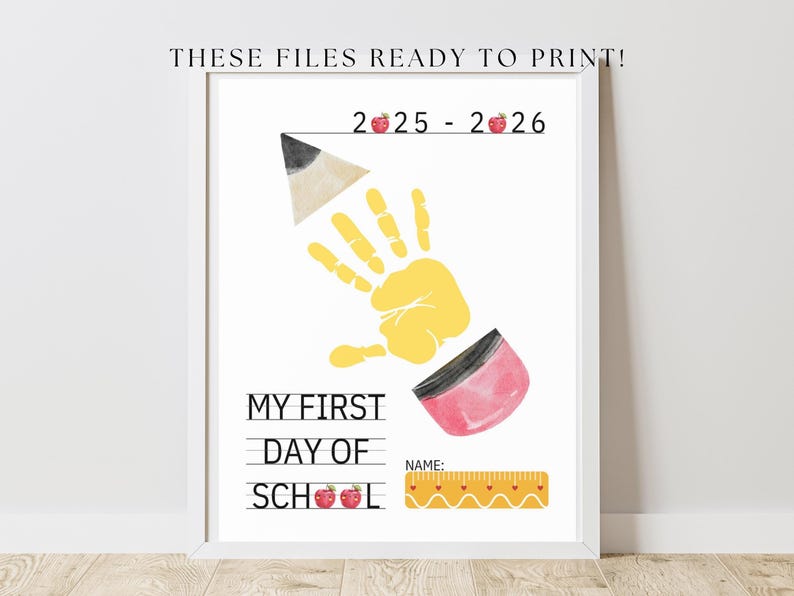 First Day of School Handprint Craft Kid Back to School Craft Preschool ...