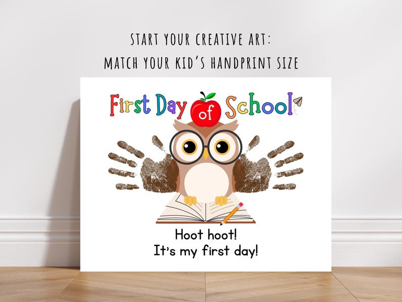 First Day of School Handprint Craft Toddler DIY Back to School ...