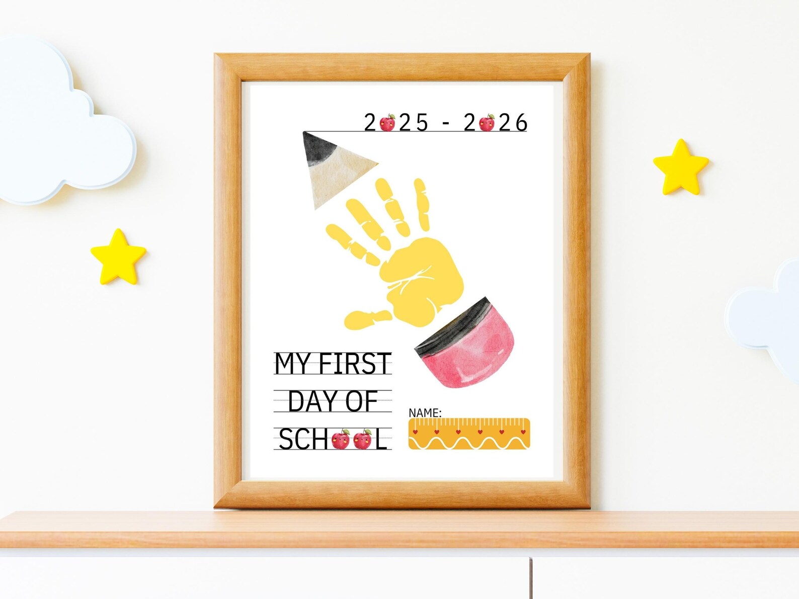 First Day of School Handprint Craft Kid Back to School Craft Preschool ...