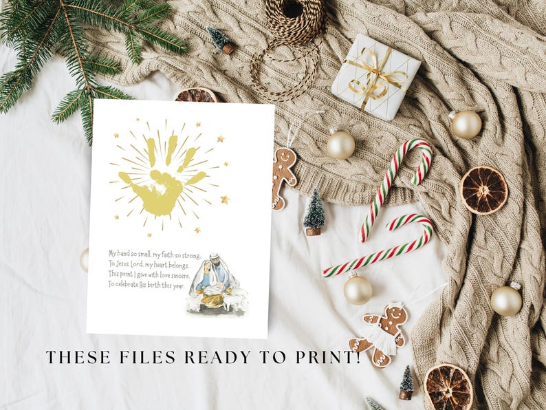 Christian Christmas Handprint Art Poem Kid: Printable Nativity ...