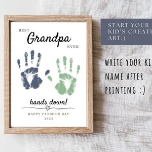Best Grandpa Hands Down Handprint Art Kid Fathers Day Handprint Craft ...