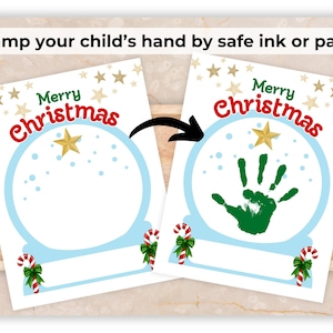 Christmas Handprint Art Kid Christmas Snow Globe Handprint Craft DIY ...