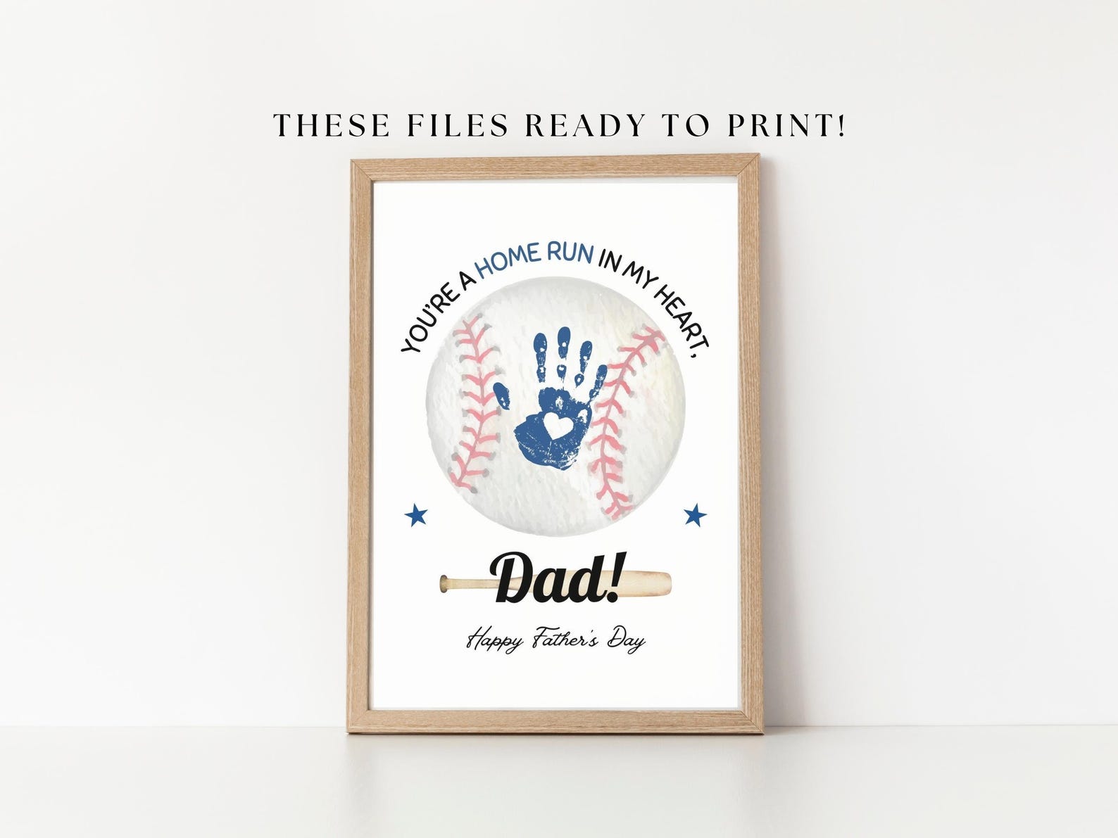 Baseball Fathers Day Handprint Craft DIY Toddler Gift for Dad Handprint ...