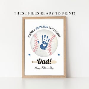 Baseball Fathers Day Handprint Craft DIY Toddler Gift for Dad Handprint ...