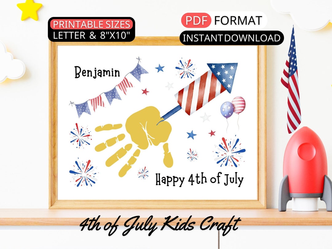 4th of July Handprint Art Kids Preschool Activity Printable Fourth of ...