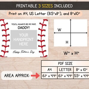 Fathers Day Handprint Craft Dad Baseball Handprint Art Printable Daddy ...