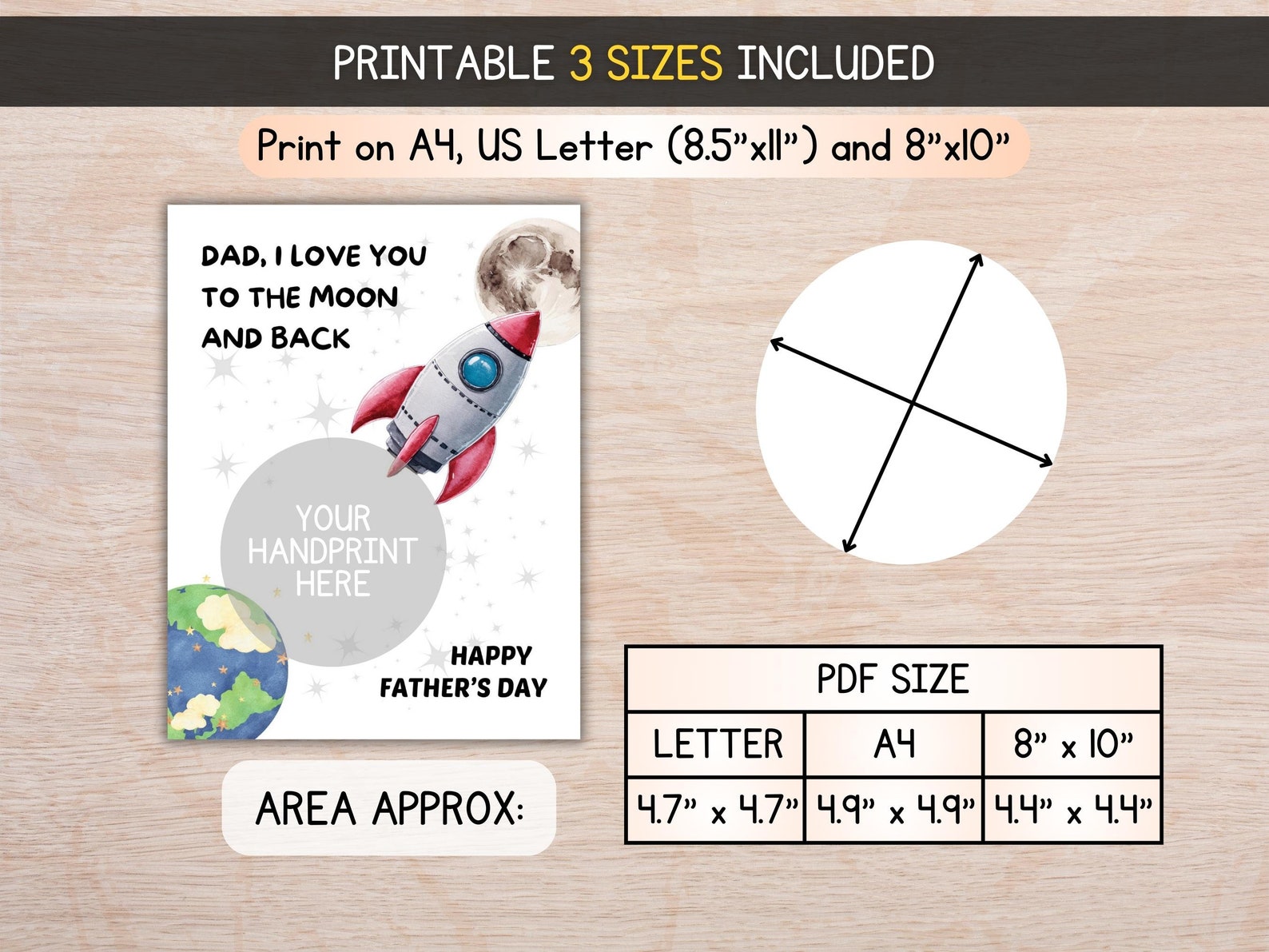 Fathers Day Handprint Craft Kids Art Printable Activity Preschool Gifts ...