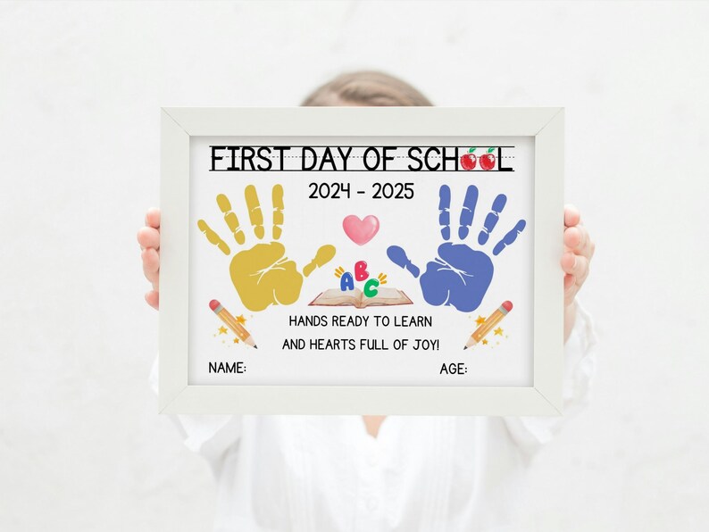 First Day of School Handprint Craft Kid Back to School Craft Diys Kid ...