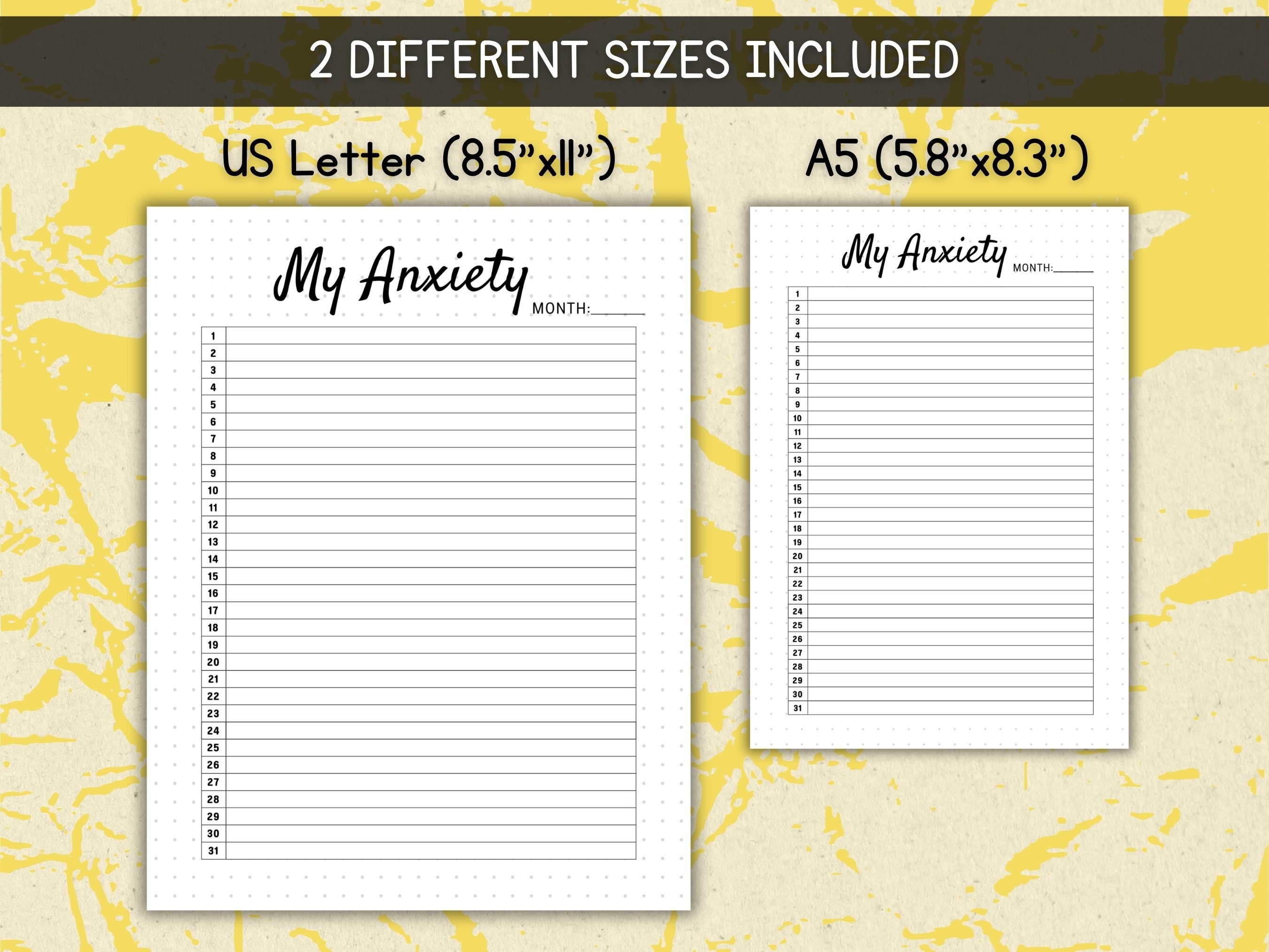 Anxiety Trigger Tracker, Printable Daily Journal, Emotional Wellness ...