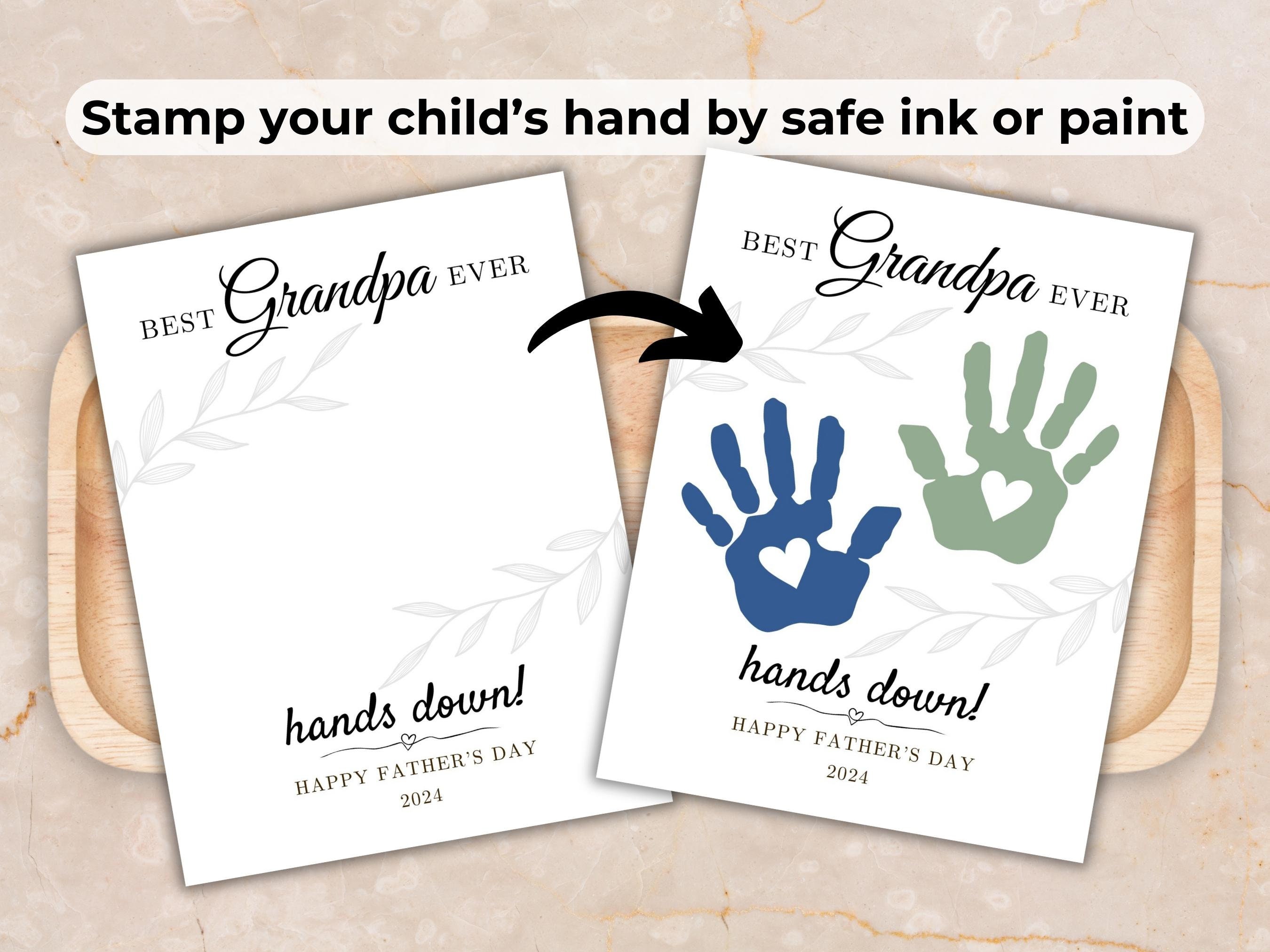 Best Grandpa Hands Down Handprint Art Craft Kid Fathers Day Gifts ...
